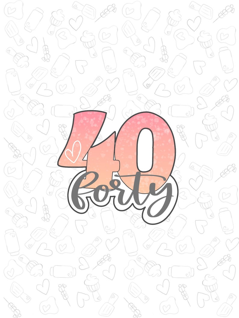 Lettered 40 with Cutout - Etsy