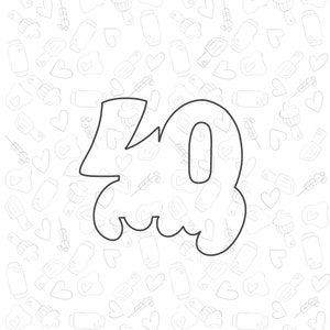 Lettered 40 with Cutout - Etsy