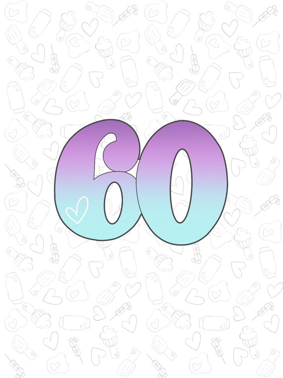 Chubby Number 60 With Cut Out - Etsy