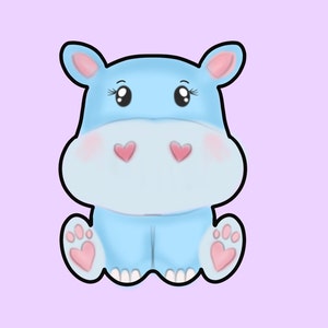 Heather Hippo Body Cookie Cutter, Animal Cutter, Jungle Cutter - Etsy