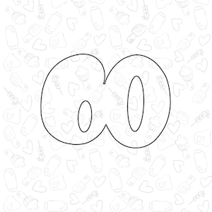 Chubby Number 60 With Cut Out - Etsy