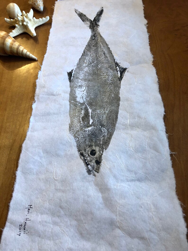 Lai Leatherback Gyotaku Original Life Sized Fish Print Maui Hawaii - Etsy