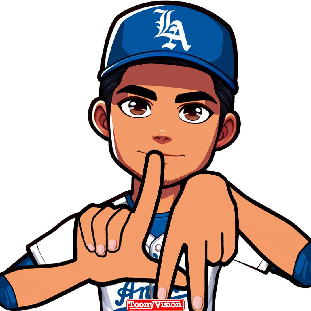 West Coast Foam Fingers Hand Sign Deco of YOU in Dodgers Fan Cartoon - Etsy