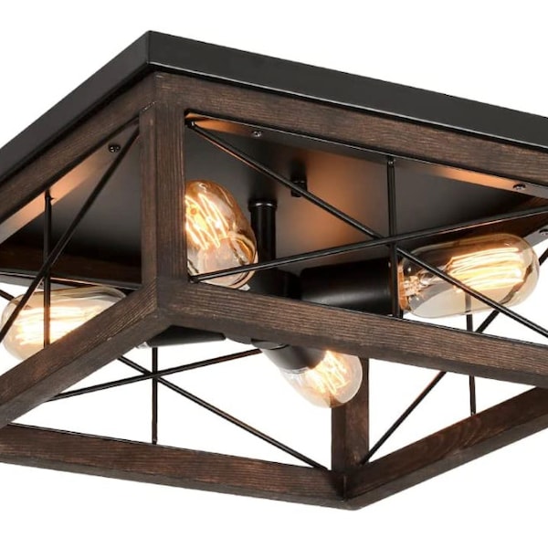 Rustic Ceiling Light - Etsy