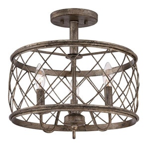 Farmhouse Ceiling Light Industrial Semi Flush Mount Rustic - Etsy