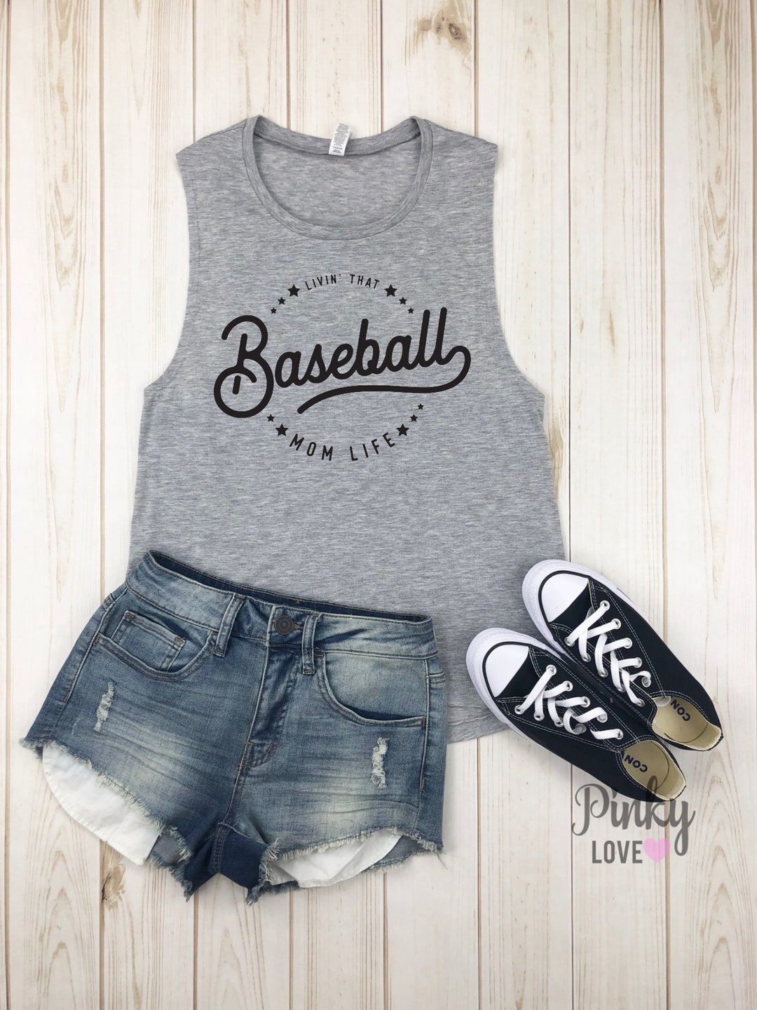 Livin' That Baseball Mom Life - Muscle Tank | Baseball Mom | Baseball ...