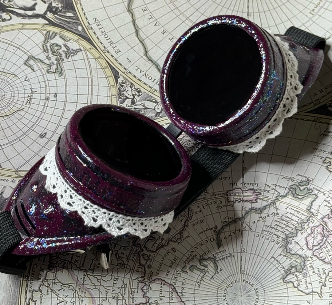 Steampunk Purple Goggles With Lace - Etsy