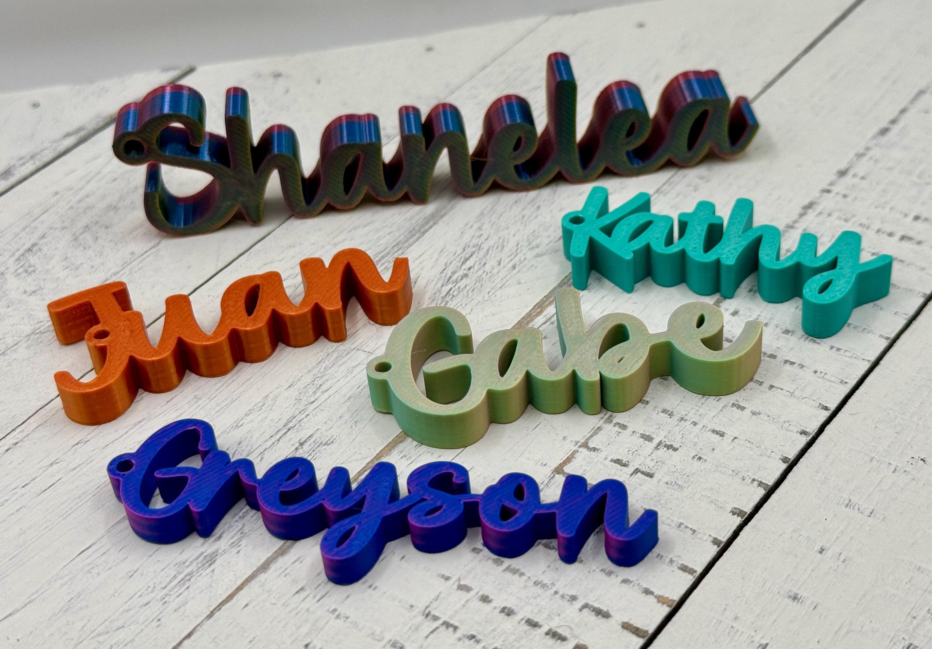 Custom 3D Printed Name Keychain - Personalized Keyring Gift for Men ...