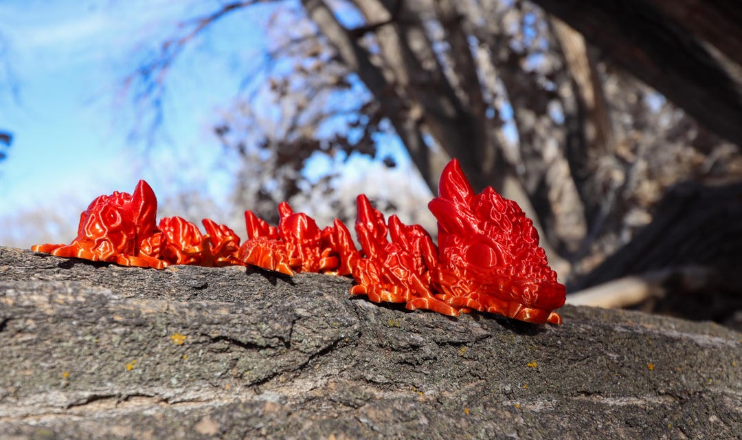 3D Printed Articulated Baby Infested Dragon - Unique Fantasy Figurine ...