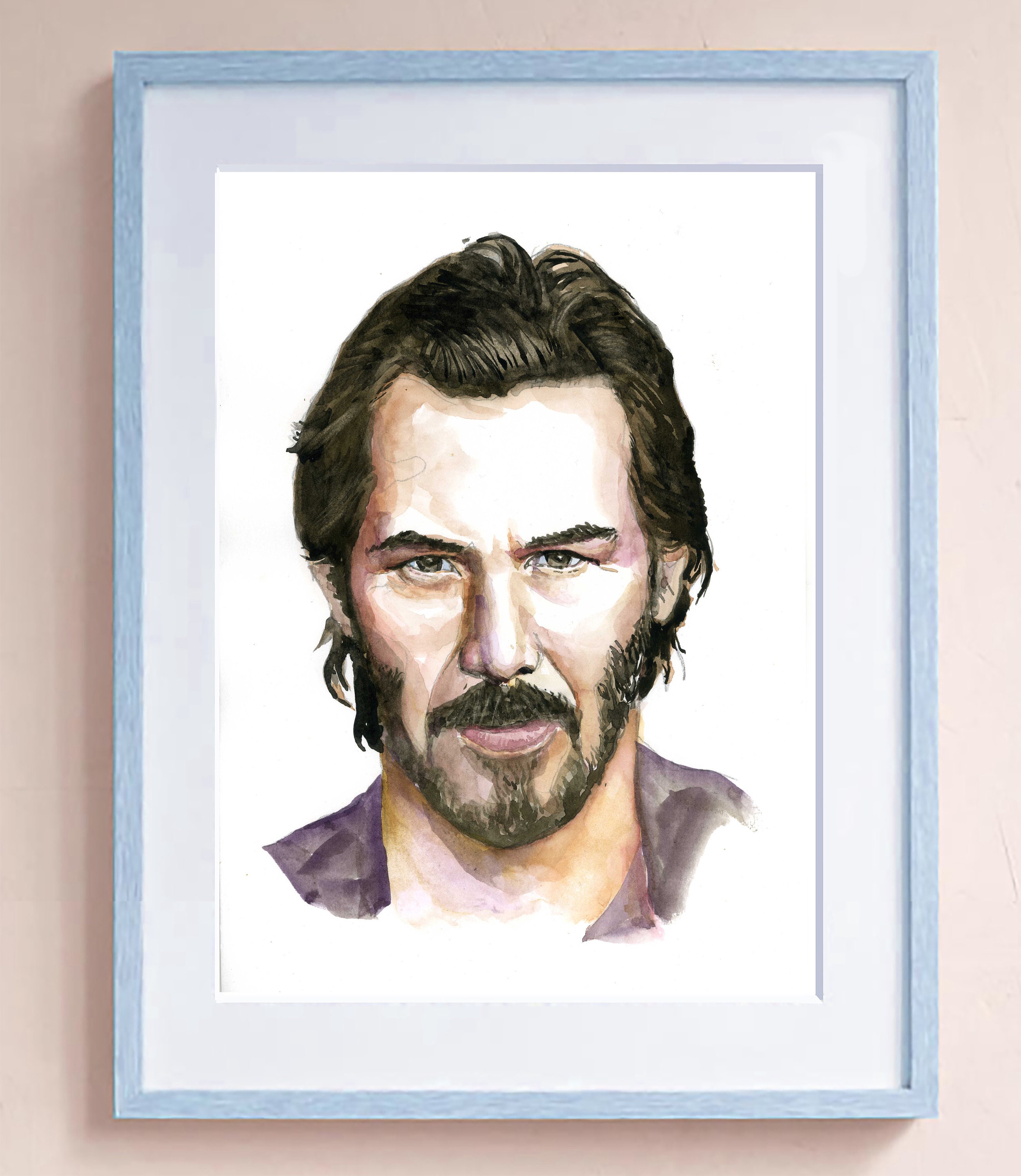 Original Keanu Reeves Watercolor Fanart 8.25x11.5 - Etsy
