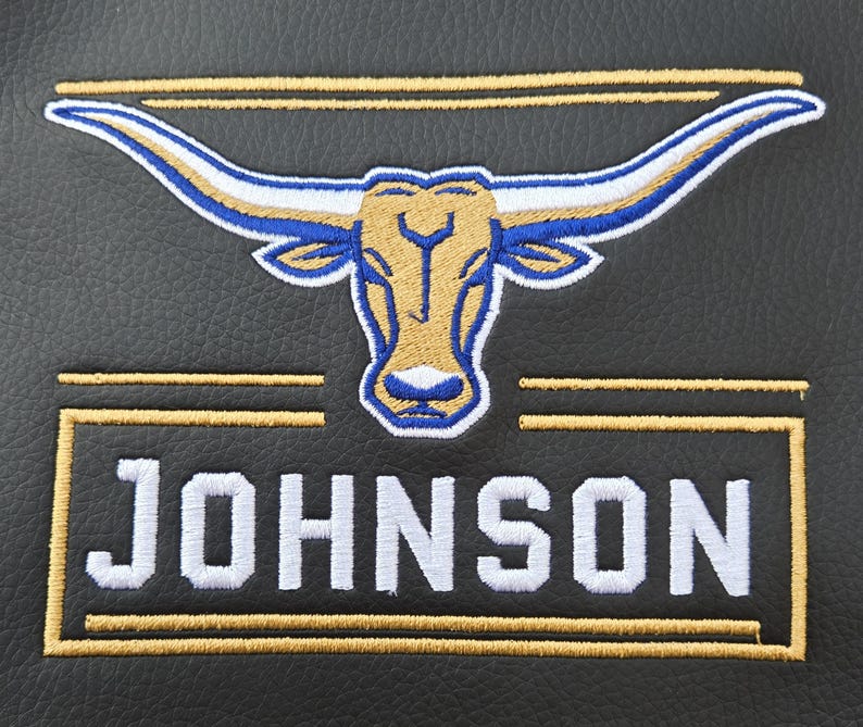 Texas Longhorn Bar Stool Cover: Custom Embroidered PU Leather - Etsy