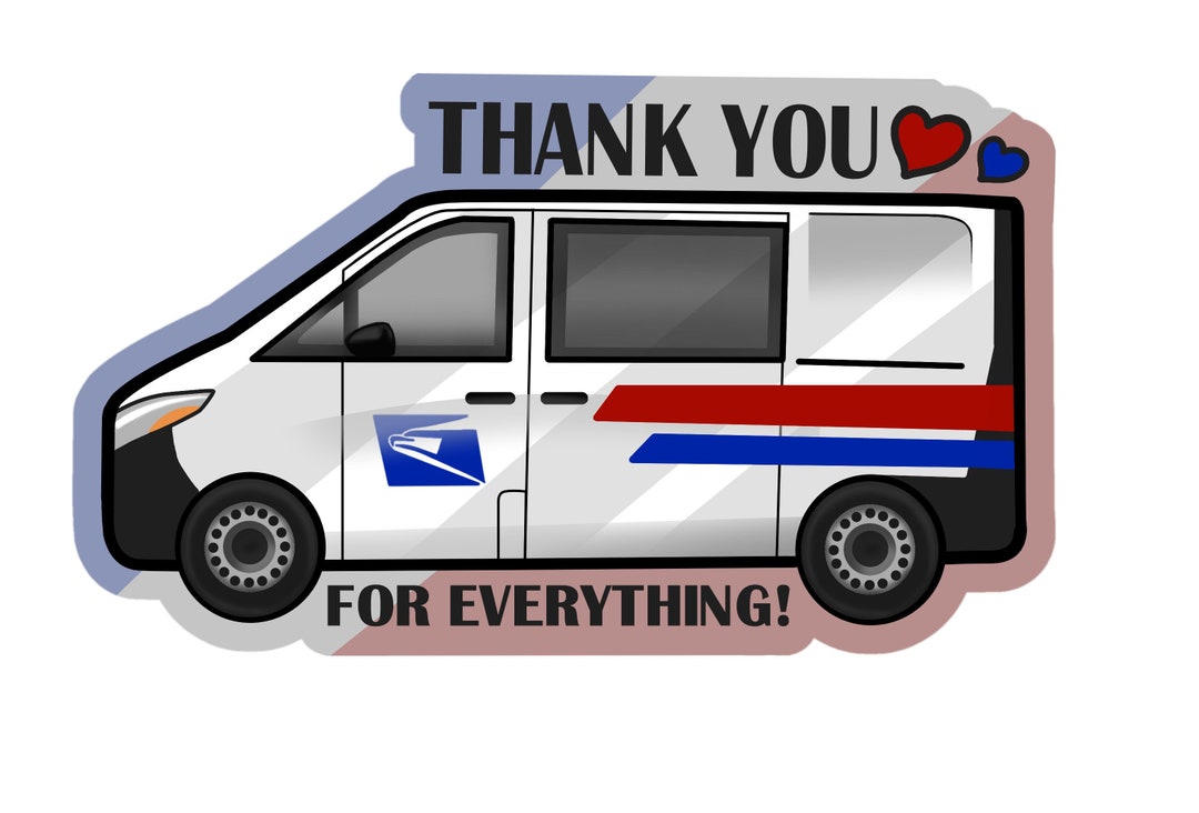 USPS Thank You Vinyl Sticker Mercedes Metris Postal Van - Etsy