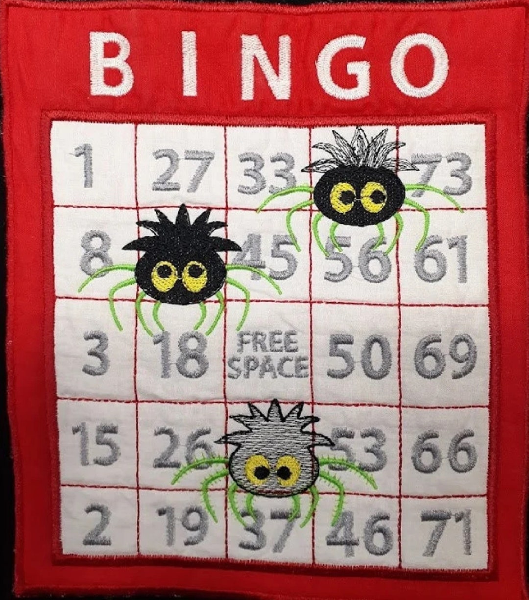 Multineedle Multi-needle Embroidery Machine Design BINGO Card Spider ...