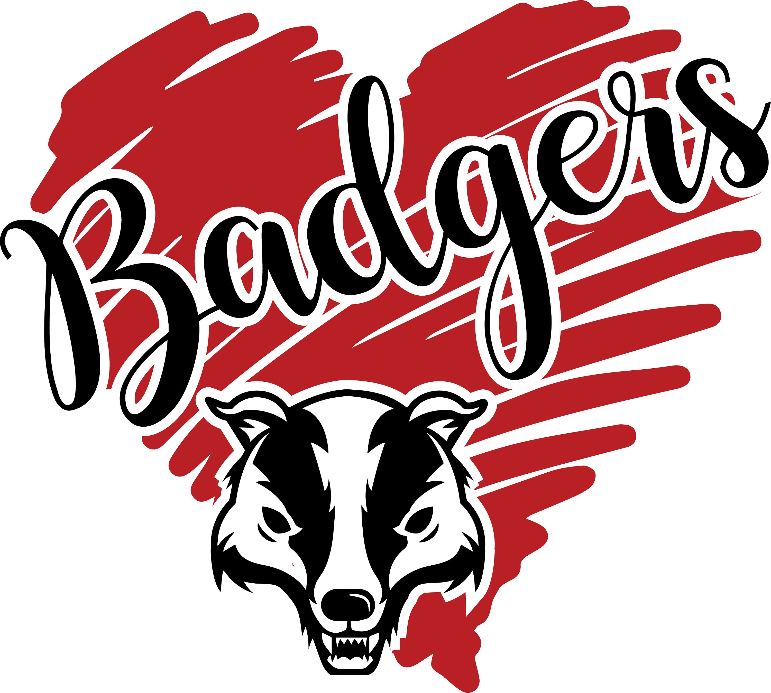 Badgers svg Badgers Cricut Cut Files Badgers Heart School | Etsy