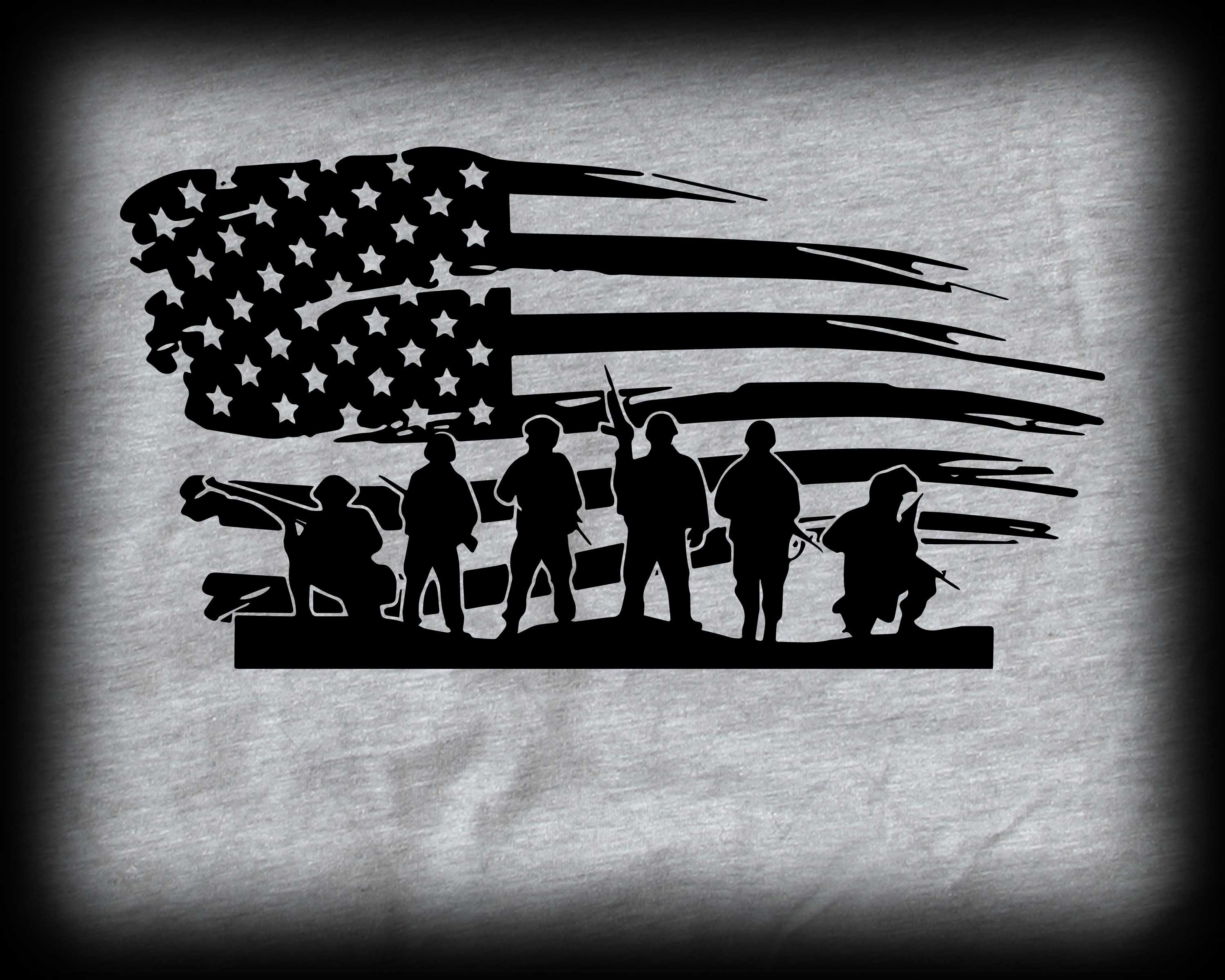 Military soldiers with USA flag SVG for Cricut Cut Files | Etsy