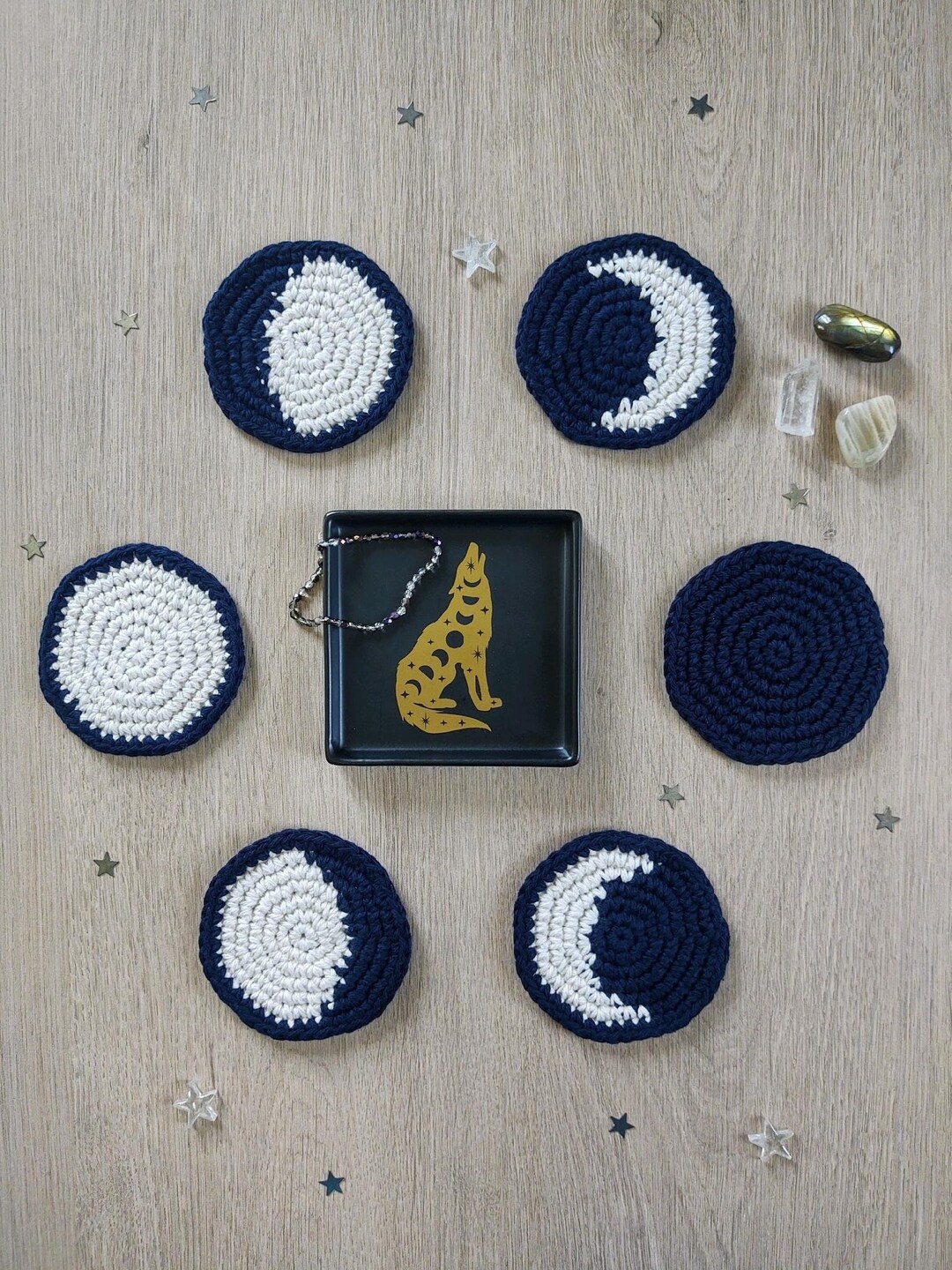 Moon Coasters, Moon Phase Coasters, Witchy Gifts, Lunar, Celestial ...