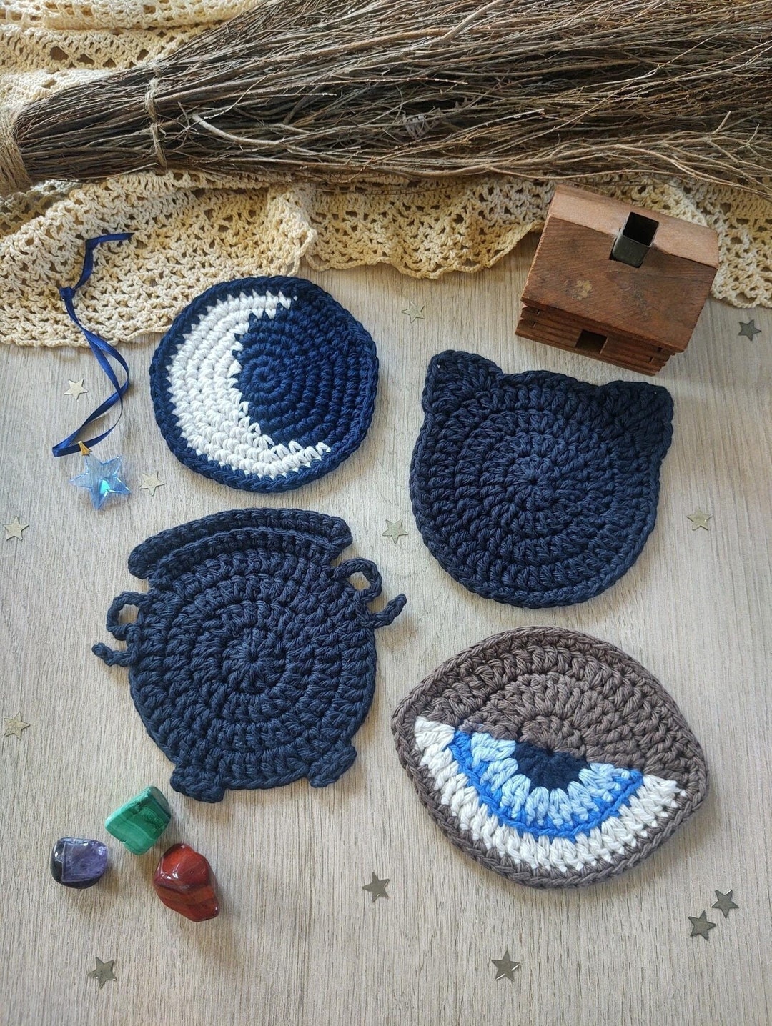 Hocus Pocus Coasters, Set of Four, Witchy Coasters, Witchy Home - Etsy