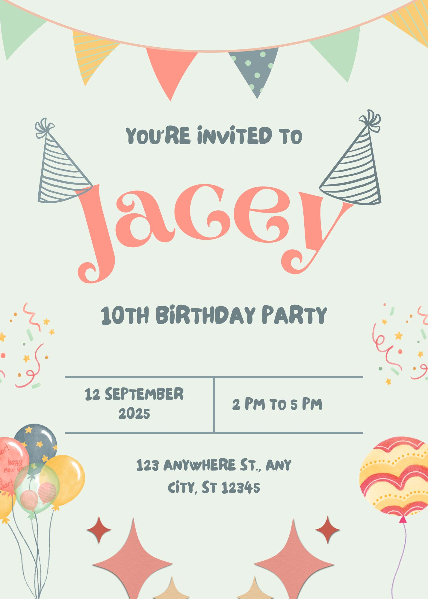 Editable Festive Birthday Invitation - Etsy