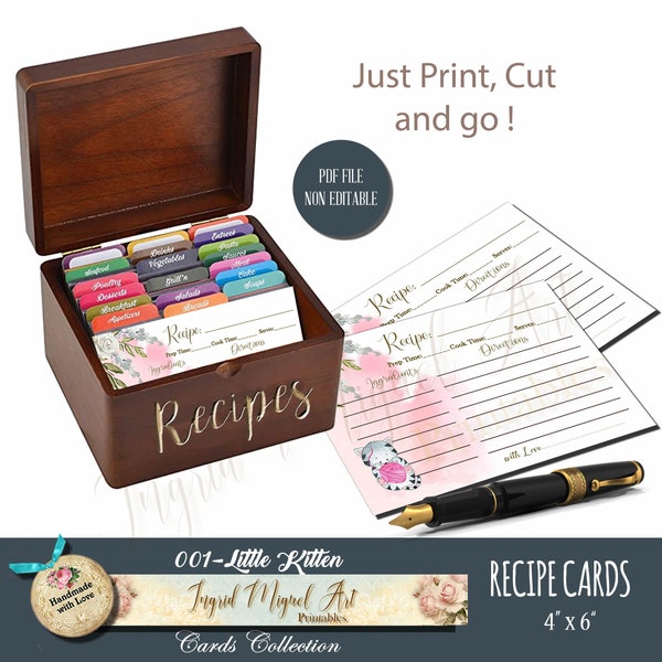 Diy Recipe Cards - Etsy