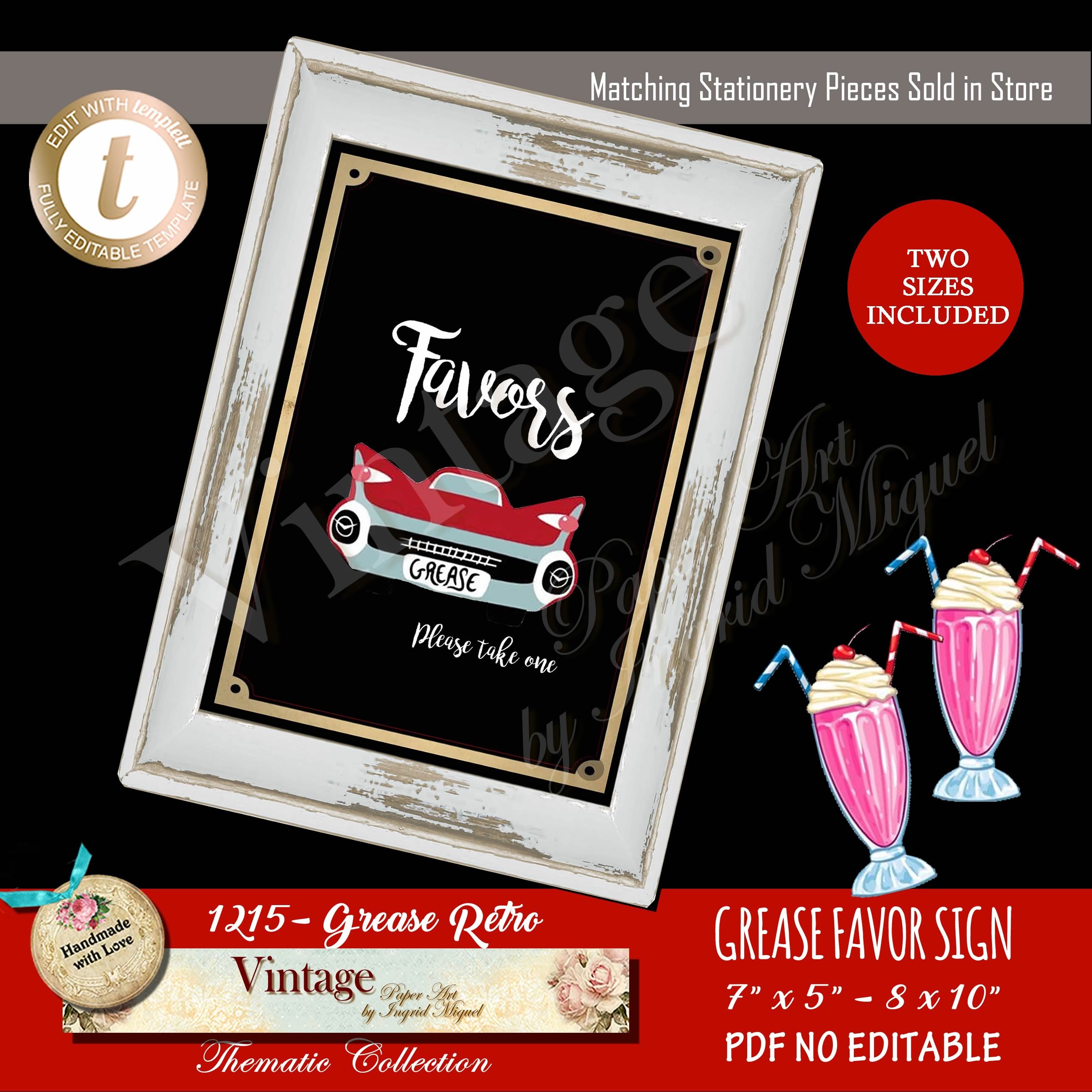 Grease Birthday Invitation Party Invitation Retro Printable - Etsy