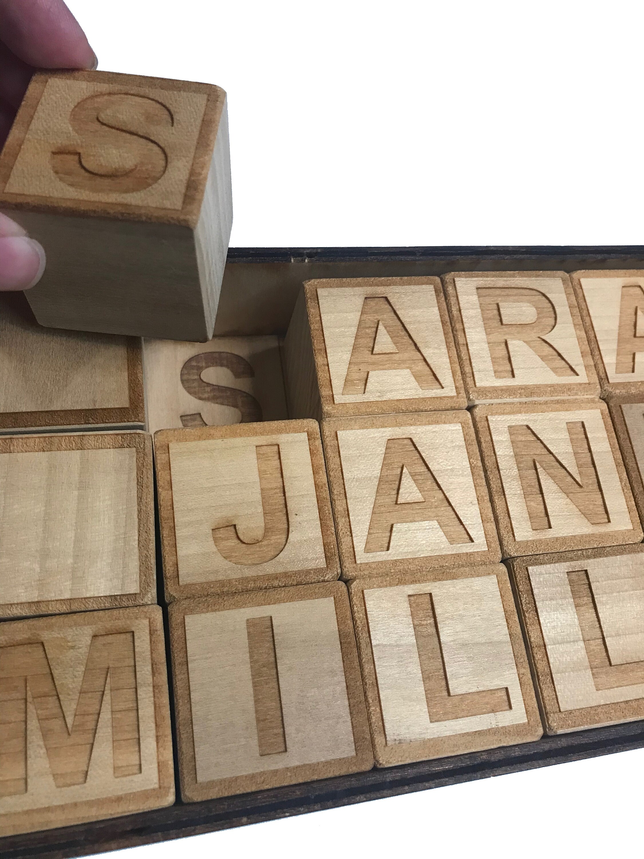 Personalized Wooden Children's Blocks, Baby Gift, Vintage Toy, Alphabet ...