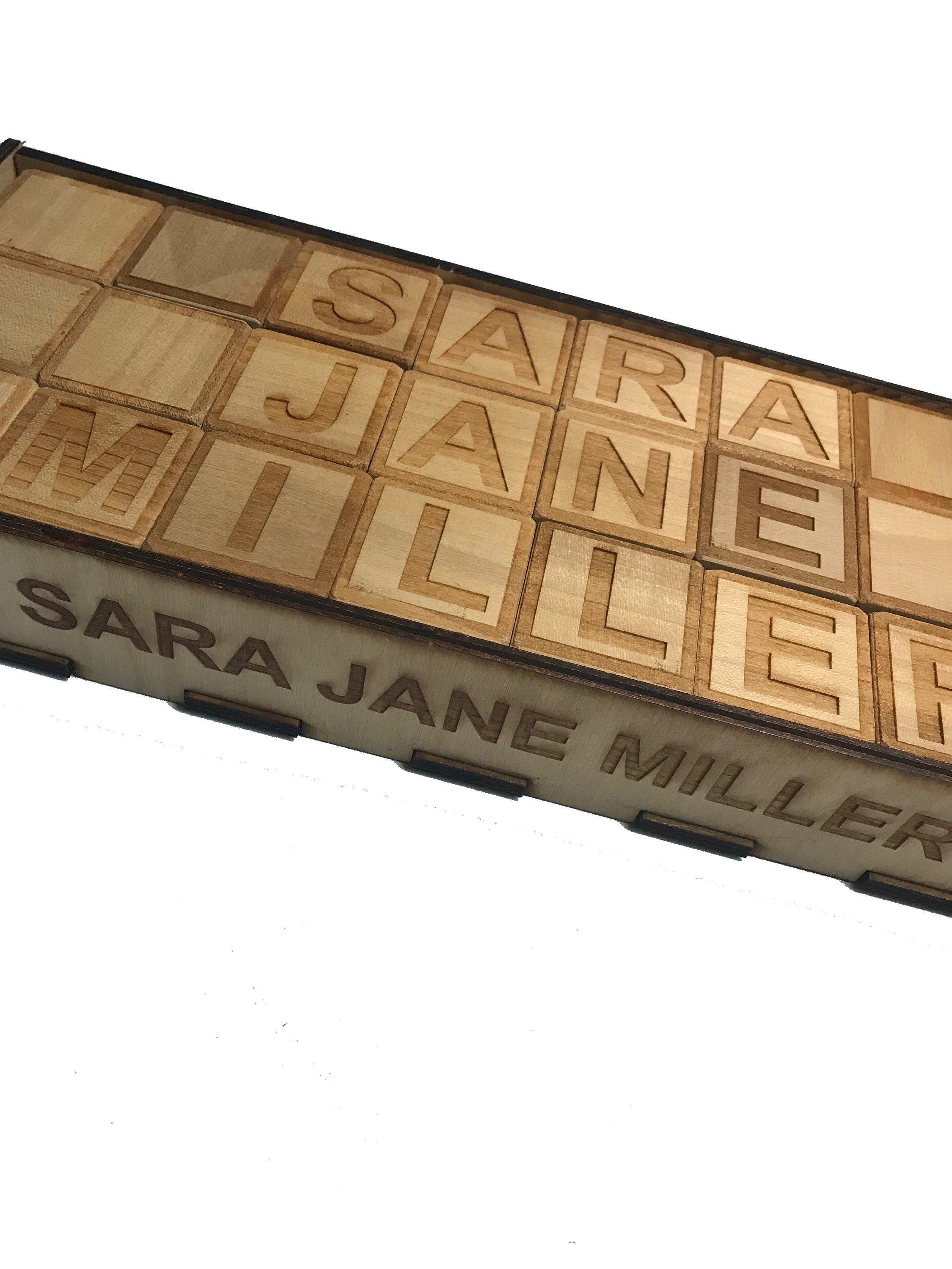 Personalized Wooden Children's Blocks, Baby Gift, Vintage Toy, Alphabet ...