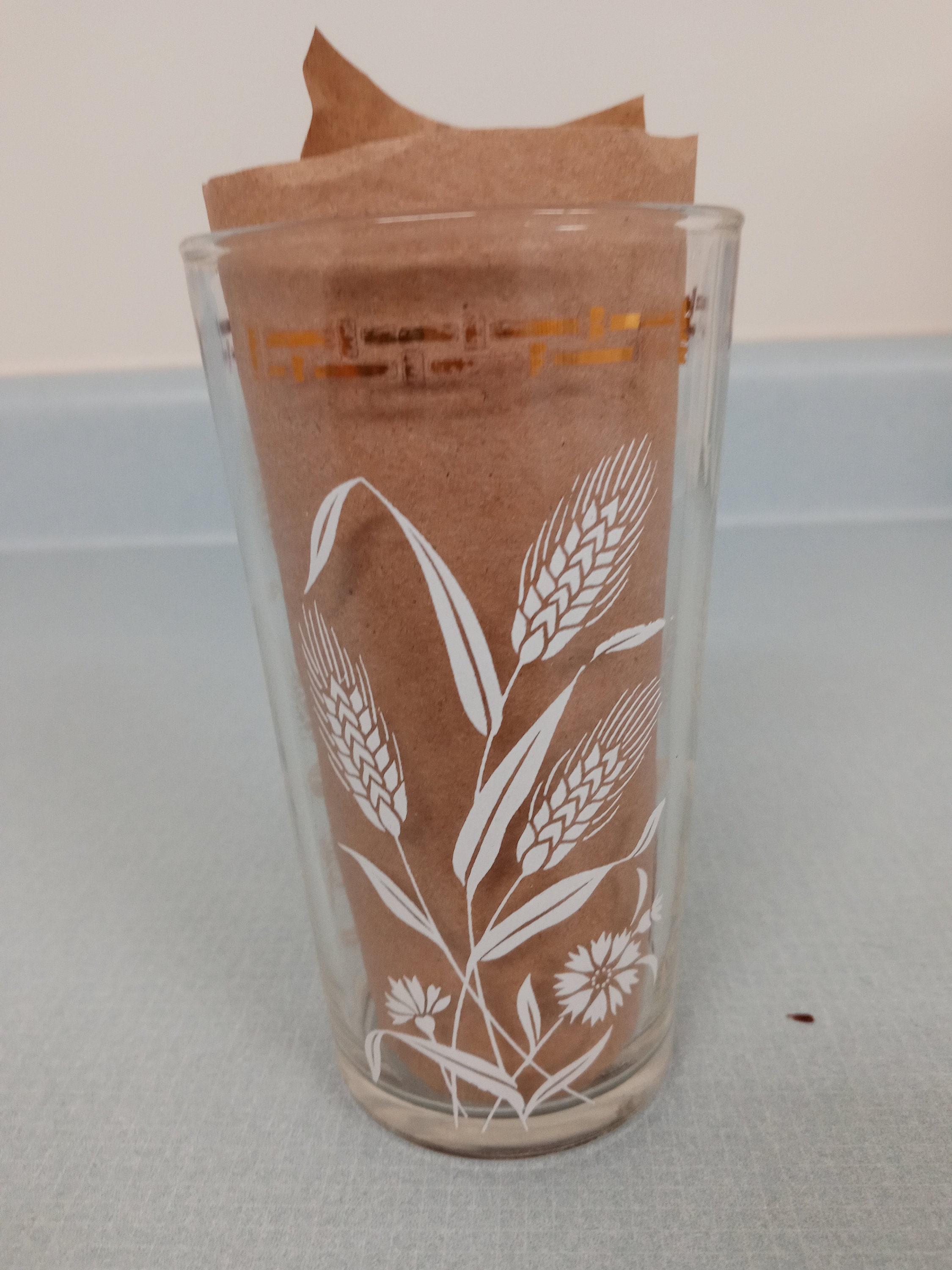 Home & Living Kitchen & Dining Tumblers Set of 6 Wheat Pattern Glasses ...