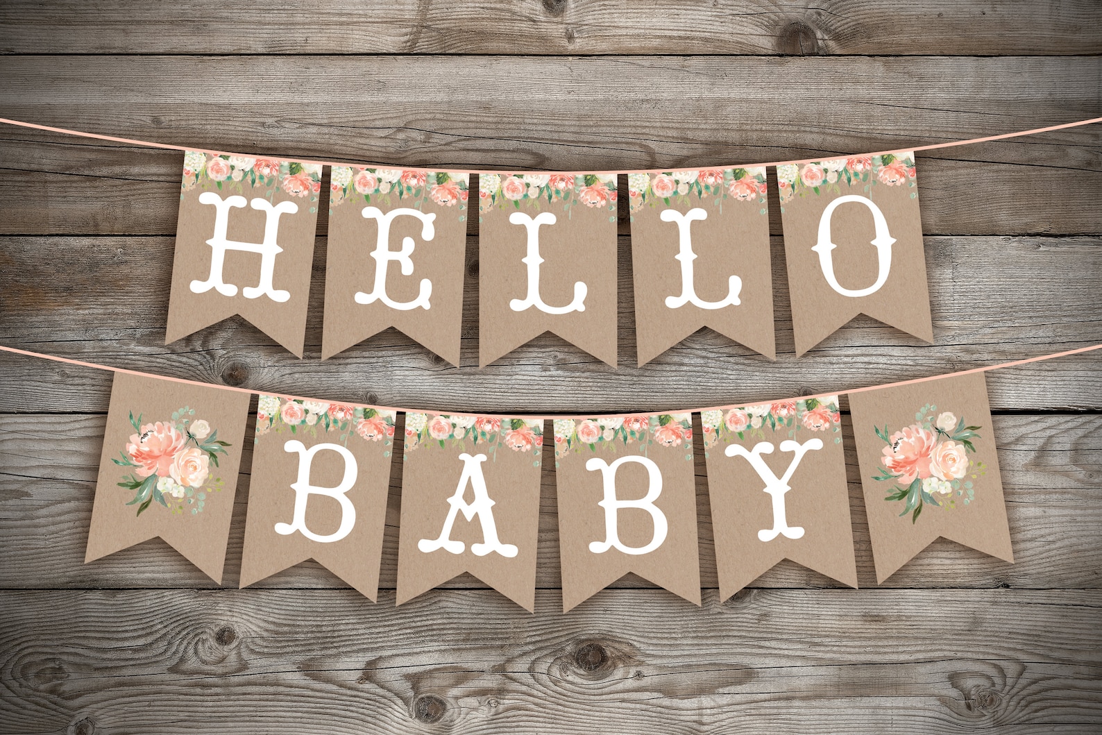 Hello Baby Banner Printable Baby Shower Banner Baby Shower Decorations ...