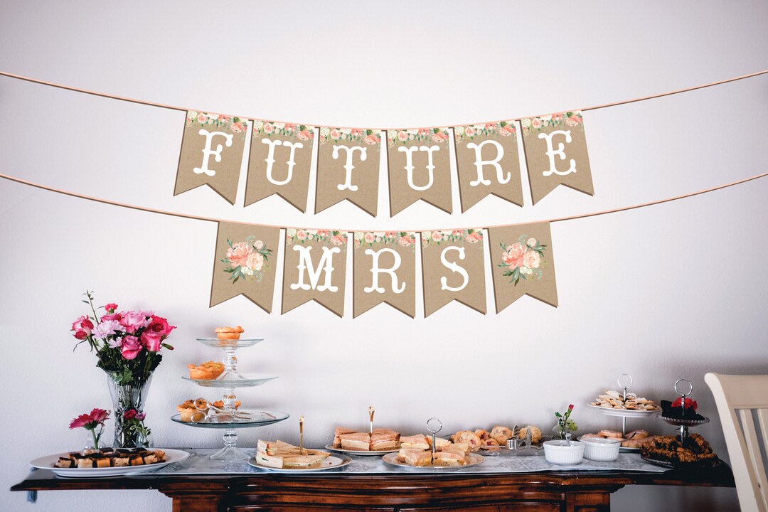 Bridal Shower Banner Future Mrs Banner Floral Bridal Shower Bridal ...