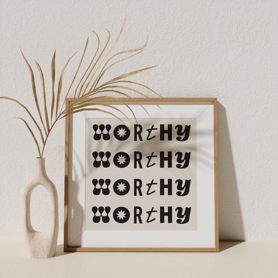 Worthy Print Abstract Art Print Printable Wall Art Neutral | Etsy