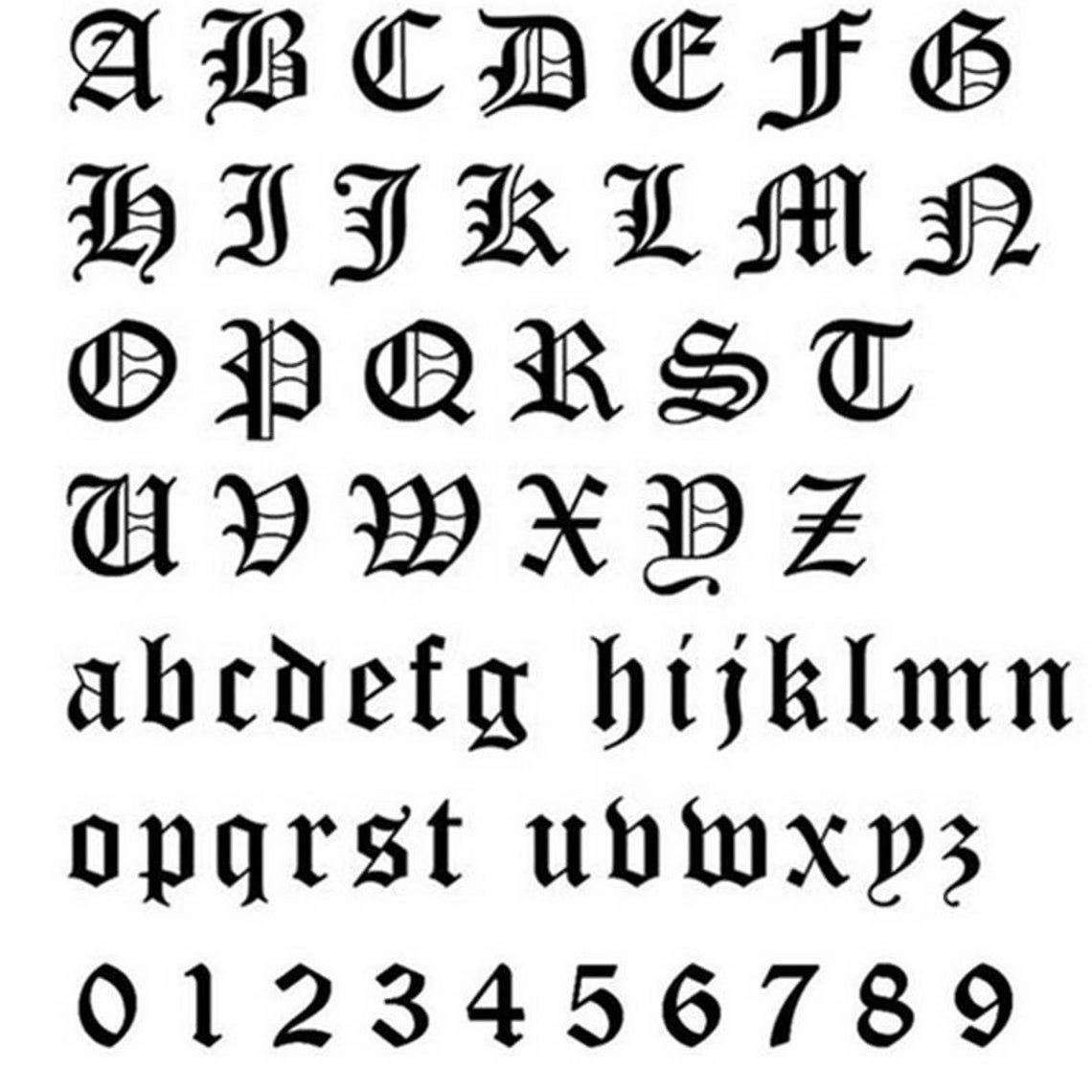 Initial Gothic Necklace Custom Gothic Necklace Tiny Old | Etsy