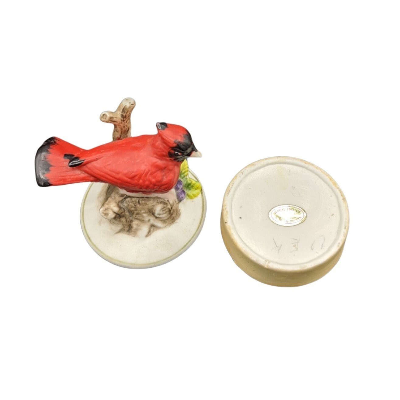 Cardinal Trinket Jewelry Box Hand Painted Vintage Porcelain - Etsy