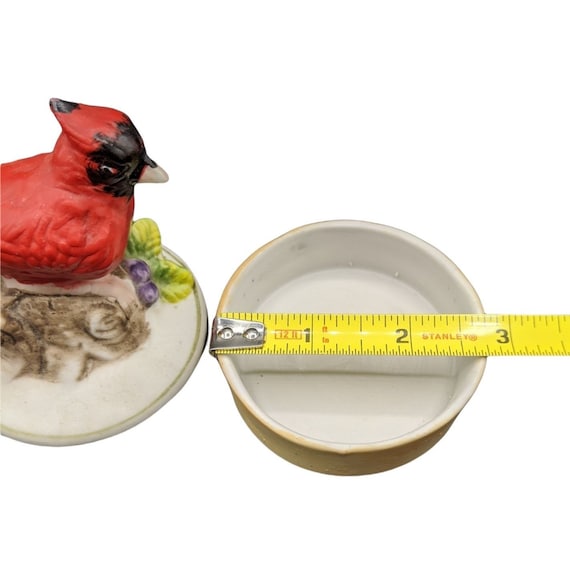 Cardinal Trinket Jewelry Box Hand Painted Vintage Por… - Gem