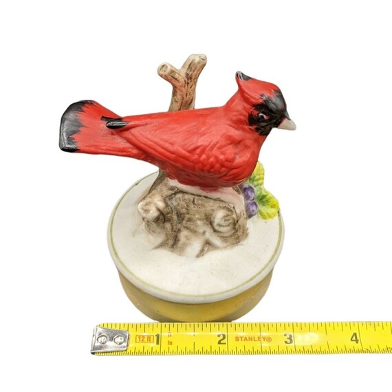 Cardinal Trinket Jewelry Box Hand Painted Vintage Por… - Gem