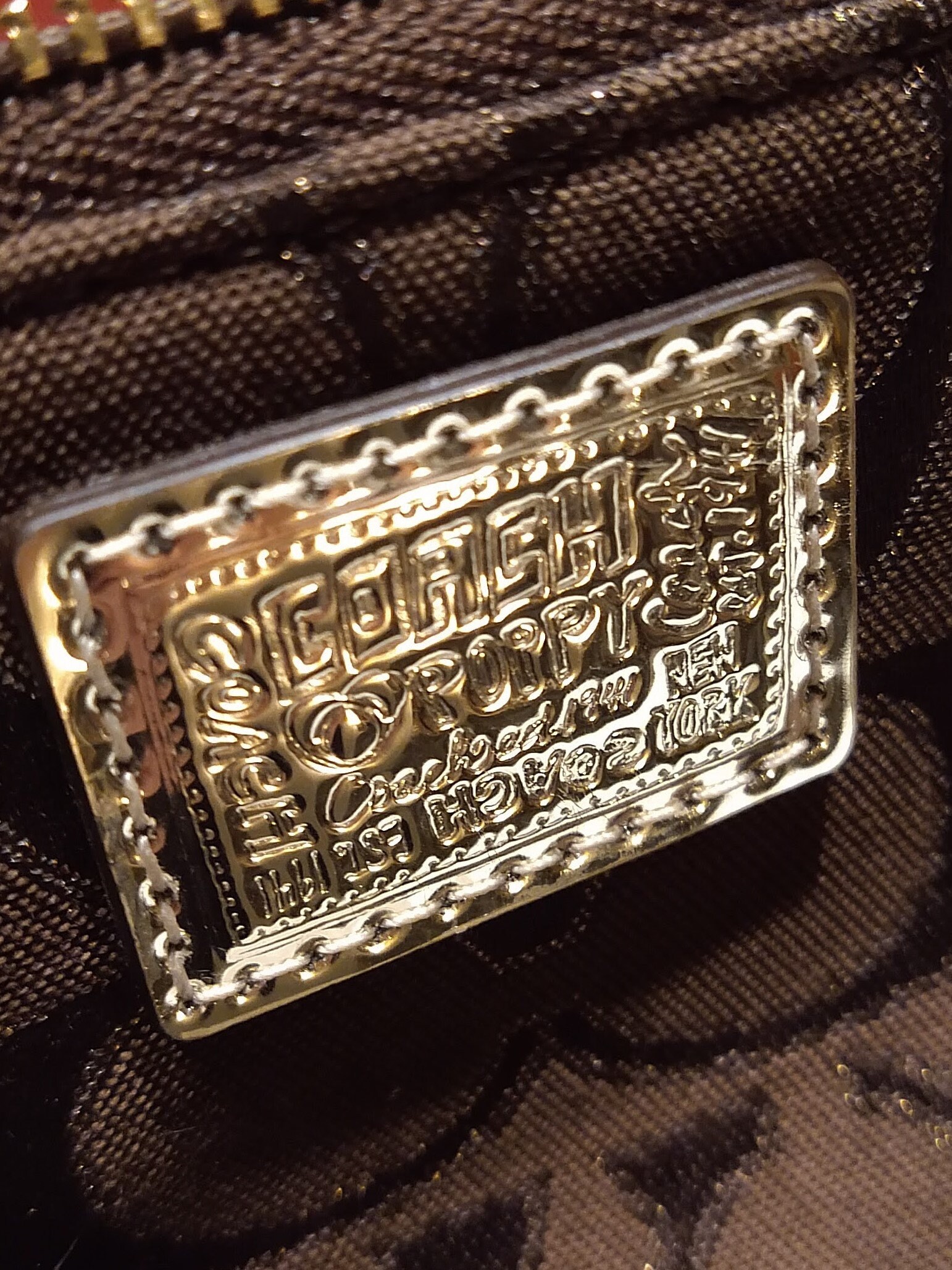 COACH Poppy Signature Metallic Hippie Crossbody Chocolate Gold - Etsy