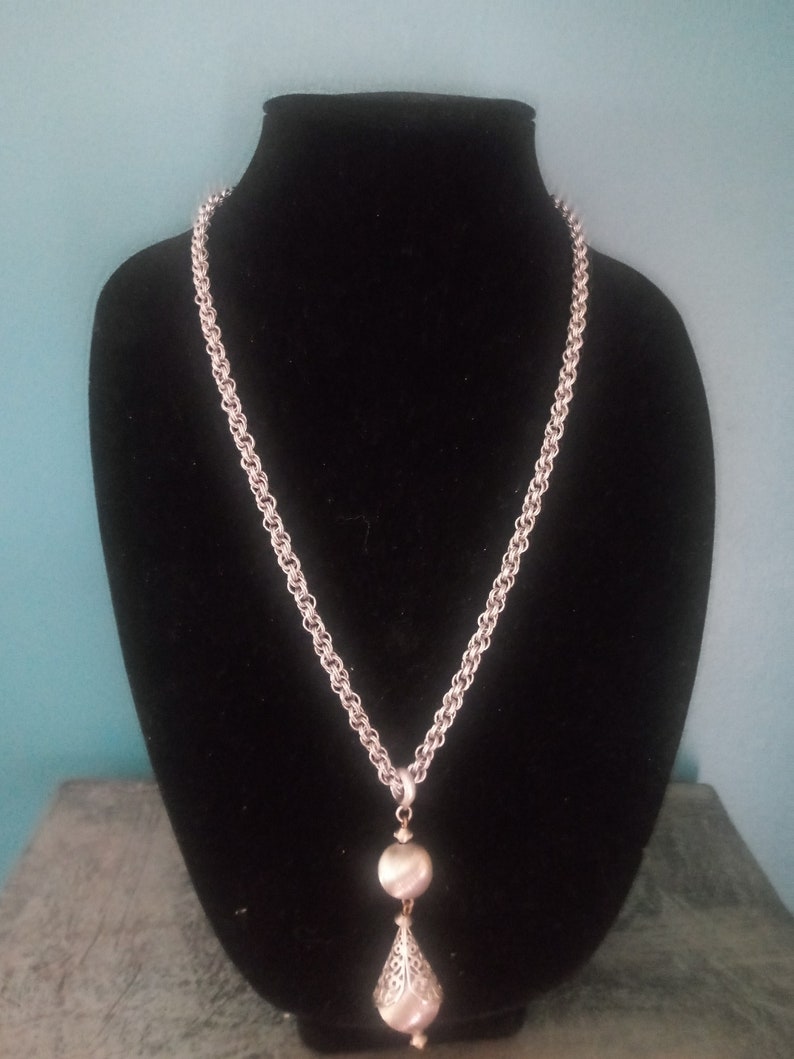 Vintage Signed MONET BOLERO Thick Double Link Chain With Dangle Drop ...