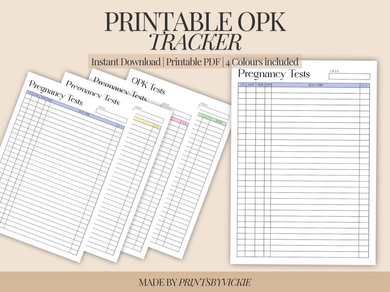Printable Pregnancy Test Tracker, Line Progression Log (PDF) - Etsy