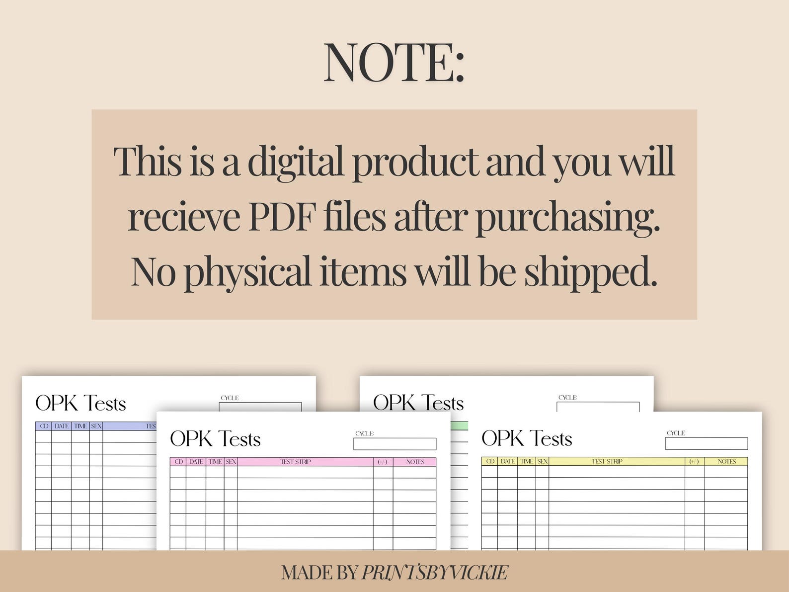 Printable OPK Test Sheet, Ovulation Tracker, Fertility Planning ...