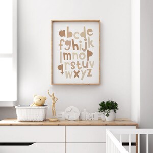 Neutral Alphabet Print Alphabet Nursery Prints Kids Room Wall Art ...