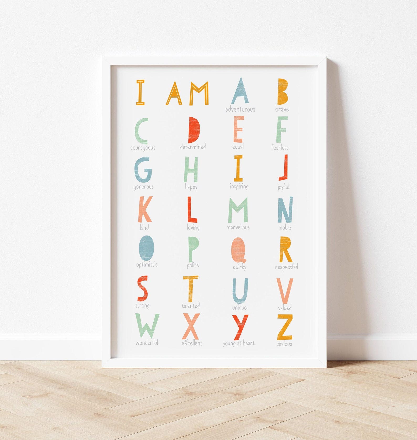 Alphabet Print, Affirmation Print, Abc Poster, Nursery Decor, Nursery ...