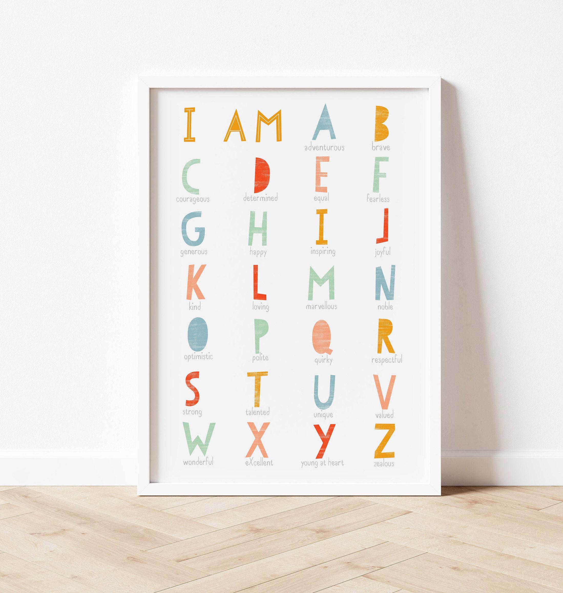 Alphabet Print, Affirmation Print, Abc Poster, Nursery Decor, Nursery ...