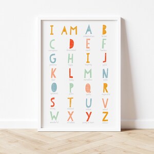 Alphabet Print, Affirmation Print, Abc Poster, Nursery Decor, Nursery ...