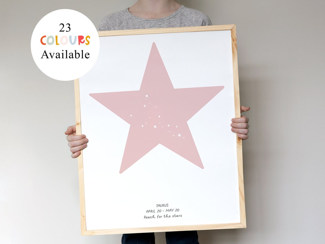 Star Sign Poster, Baby Girl Gift, Baby Boy Nursery Decor, Baby Wall Art ...