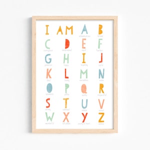 Alphabet Print, Affirmation Print, Abc Poster, Nursery Decor, Nursery ...