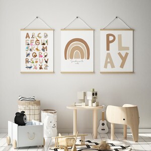Neutral Animal Alphabet Print, Animal Nursery Prints, Kids Room Wall ...