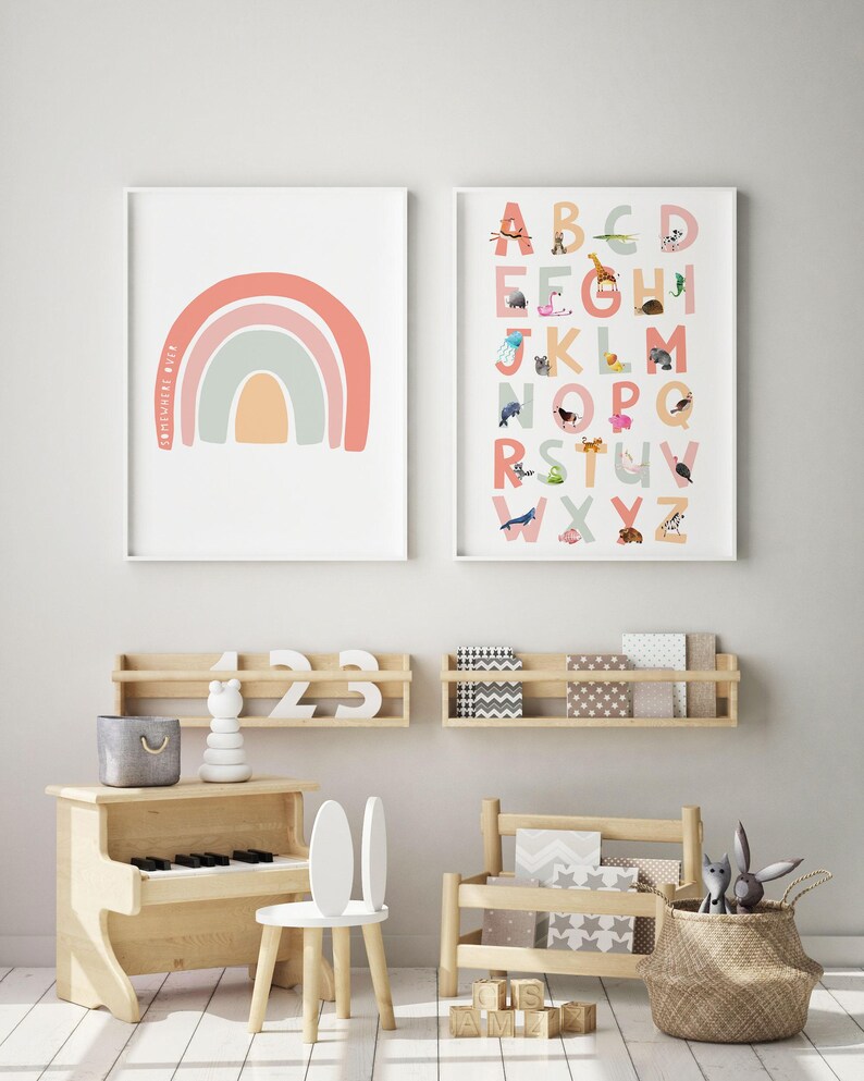 Pastel Rainbow, Rainbow Poster, Baby Girl Nursery Decor, Girls Room ...