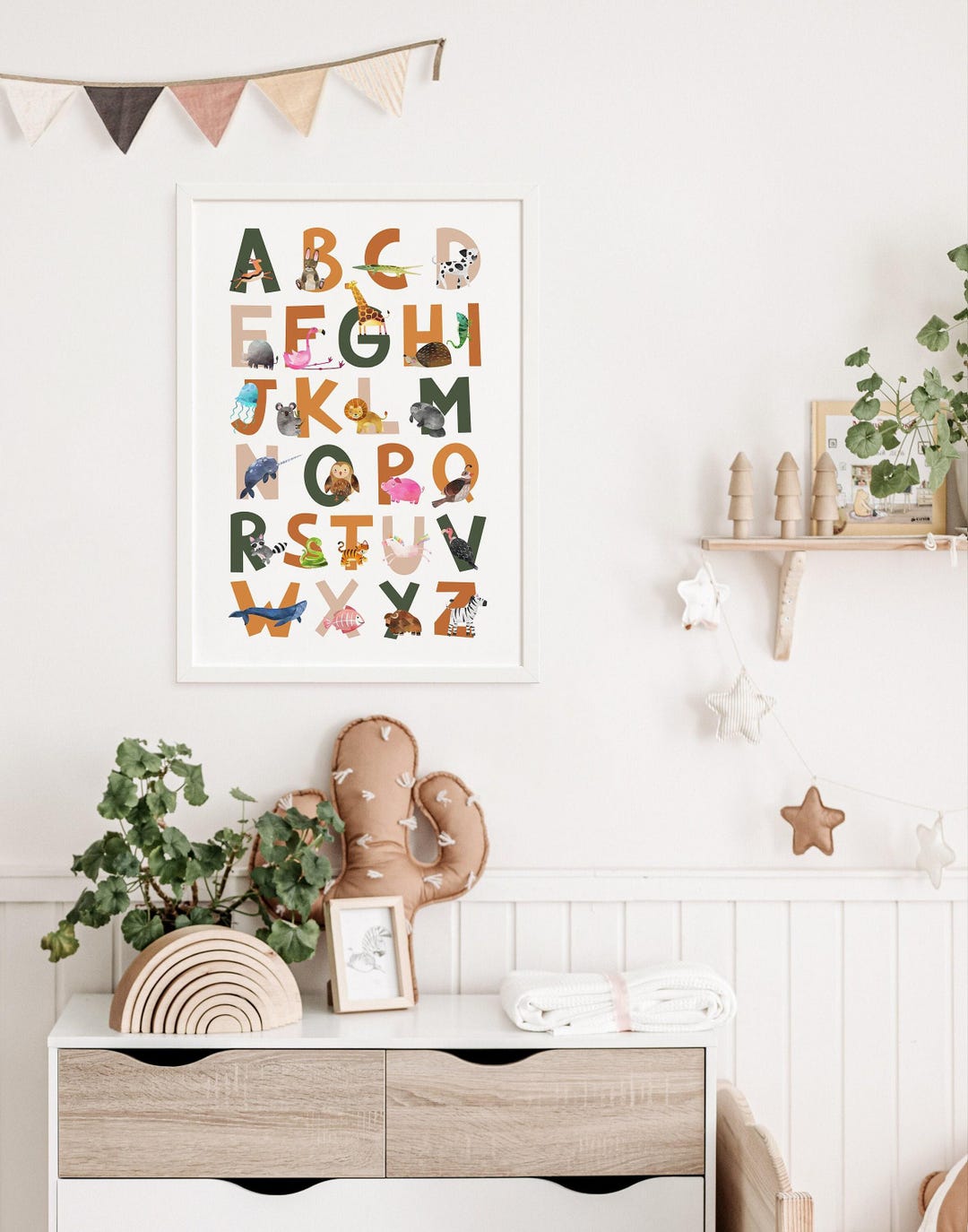 Green Alphabet Print, Animal Alphabet Print, Nursery Decor, Nursery ...