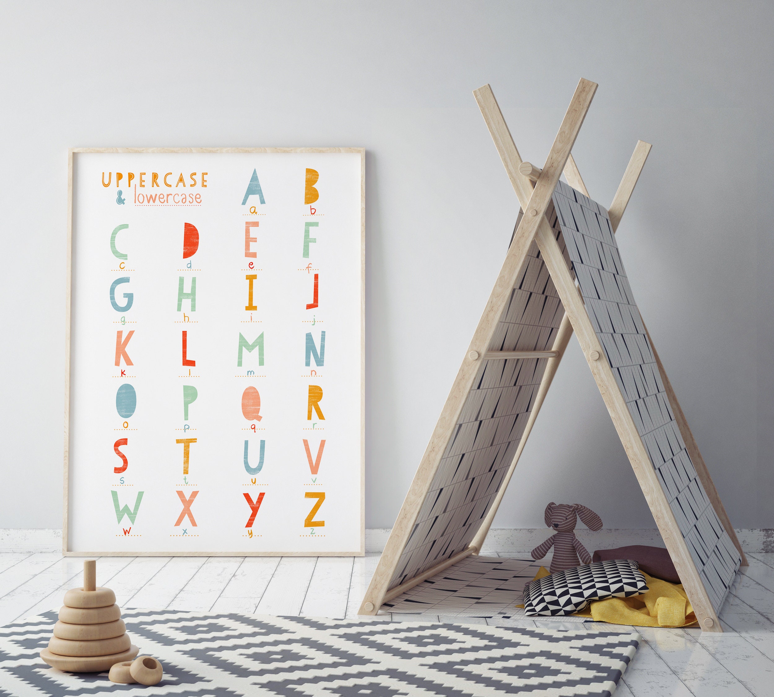 Alphabet Print Alphabet Poster Nursery Decor Nursery Wall - Etsy UK