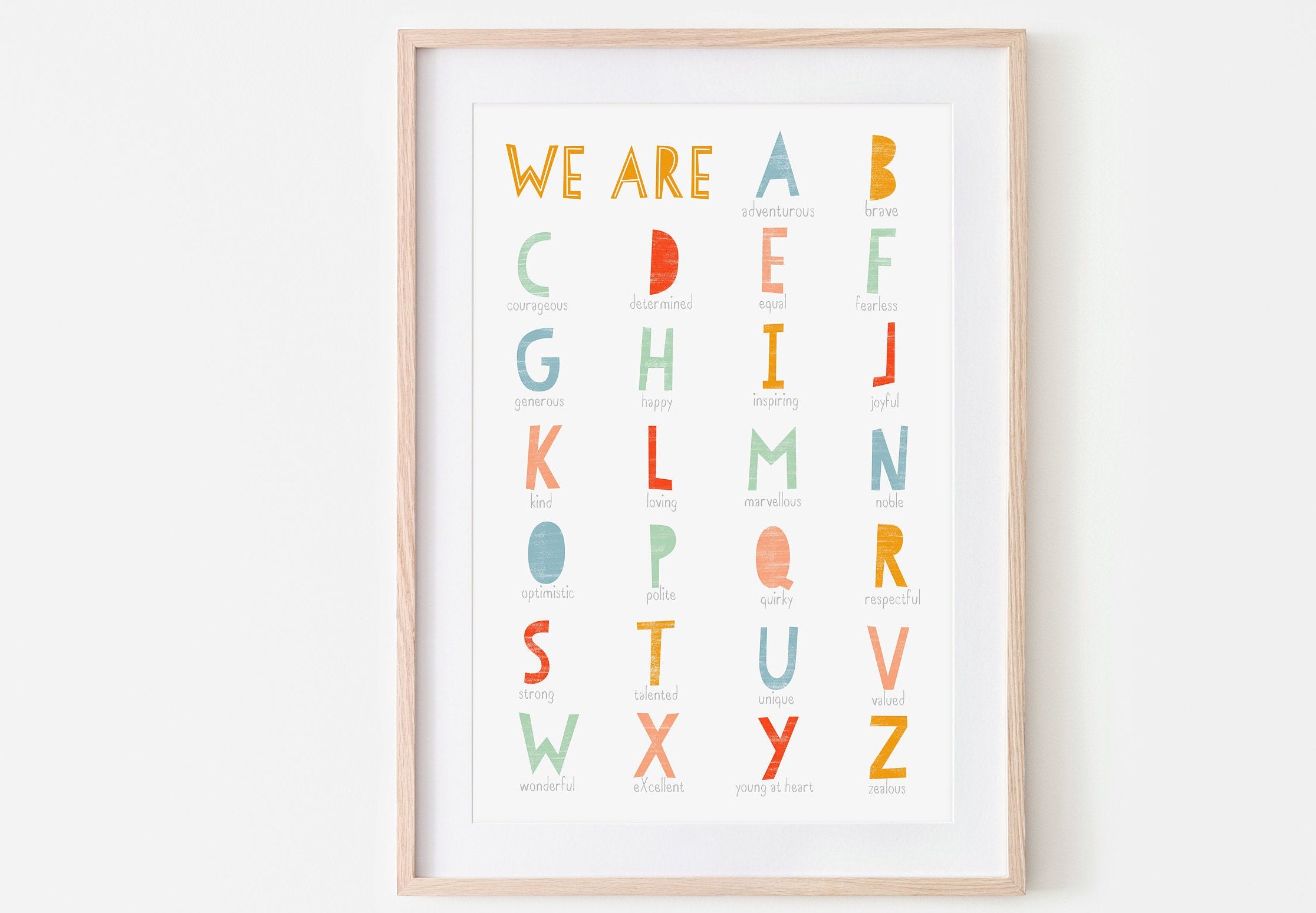 Alphabet print Affirmation print Abc poster Nursery decor | Etsy