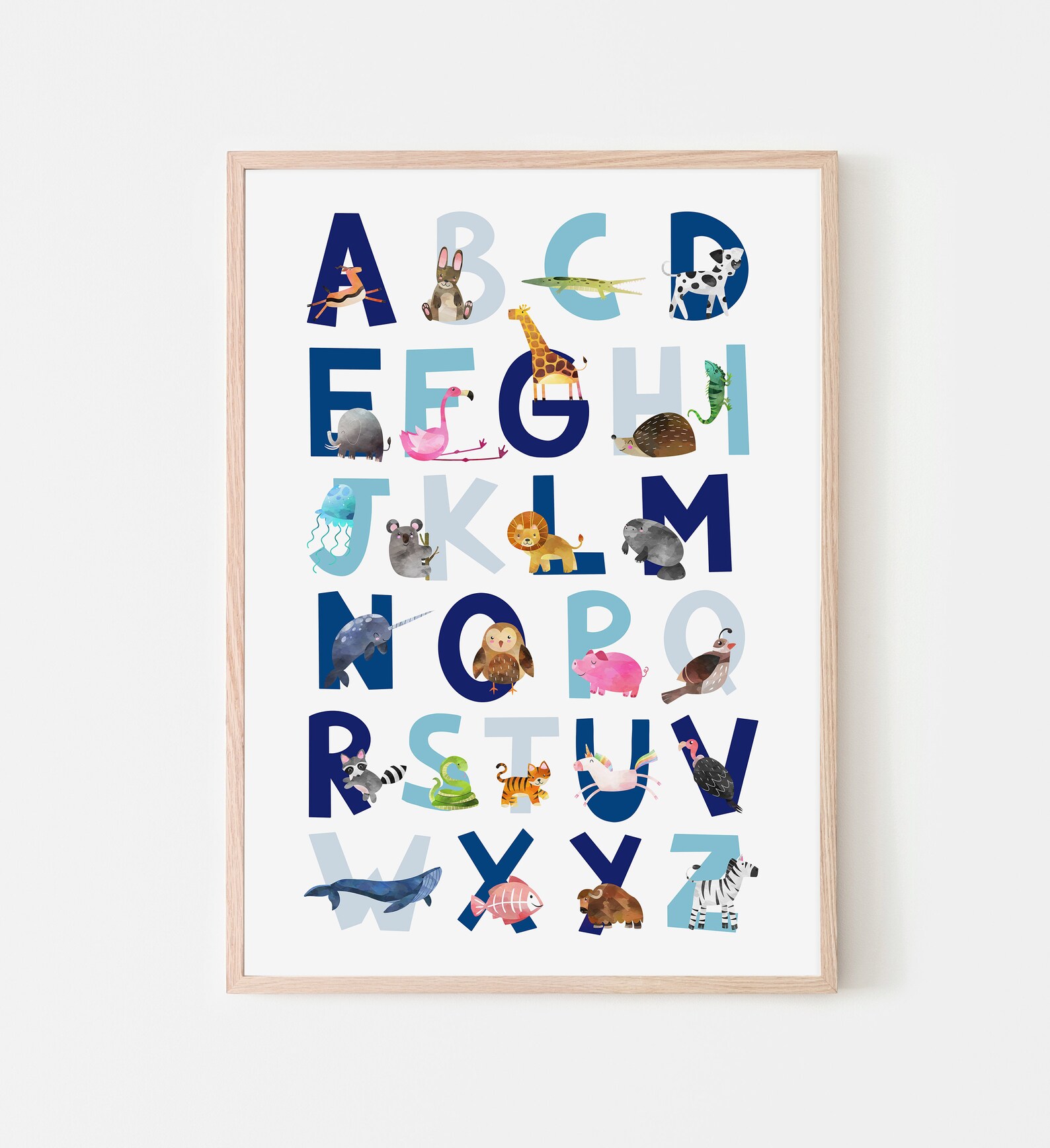 Animal Alphabet Print Animal Nursery Prints Childrens Wall - Etsy
